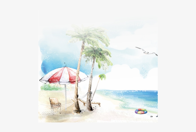 Download Natural Drawing Watercolor - Beach Background Watercolor ...
