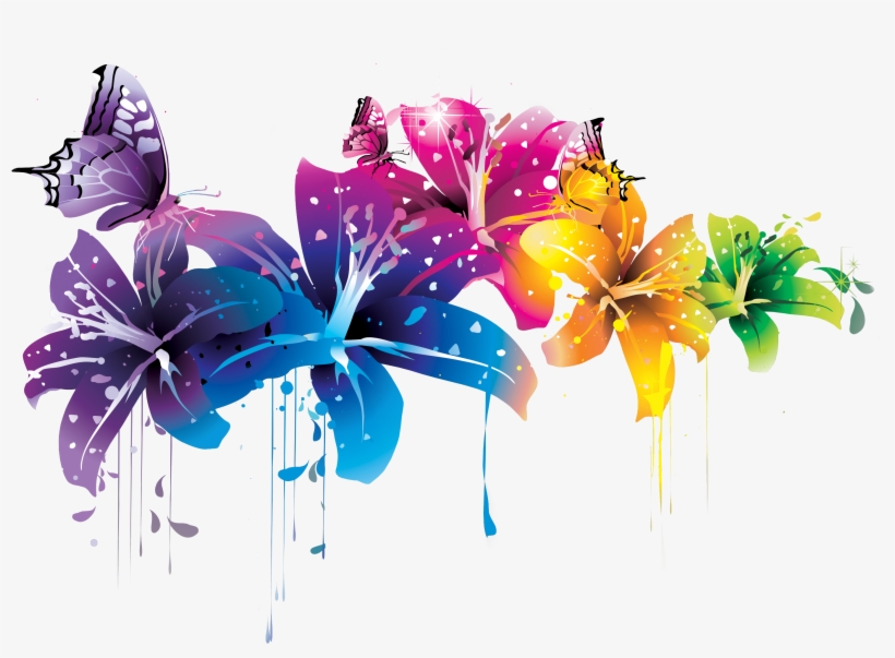 Colorful Vector Watercolor - Colorful Flower Png PNG Image ...
