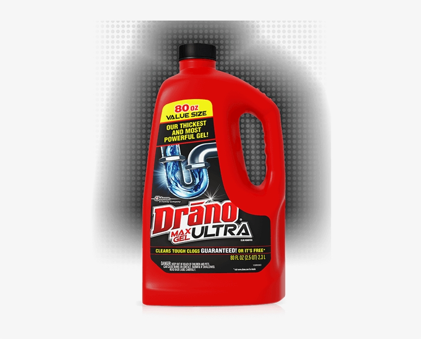 Download Drano Max Gel 80oz Large Front - Drano Max Gel | Transparent ...