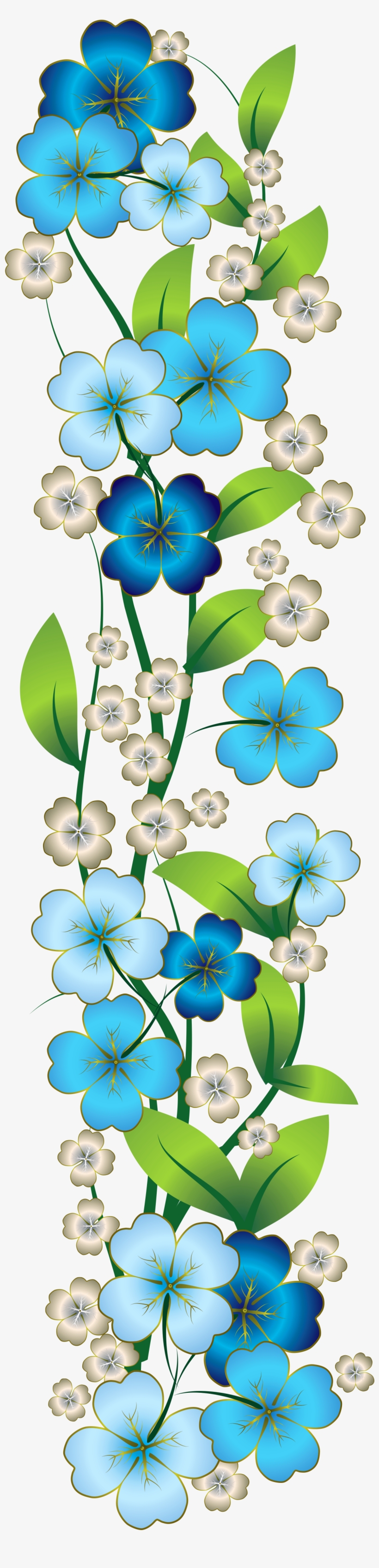 Blue Flower Border Clipart | Best Flower Site