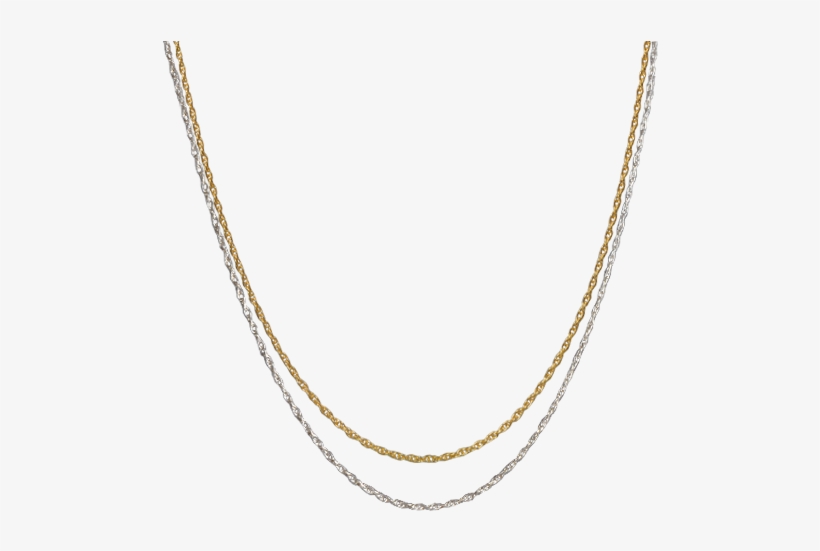 Thin Rope Chain In Silver Or Gold - Thin Mens Necklace Silver PNG Image ...