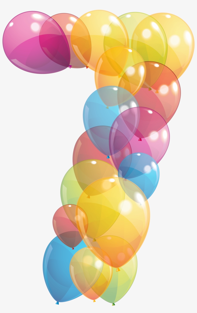 Transparent Seven Number Of Balloons Png Image - 7 Birthday Balloon Png ...