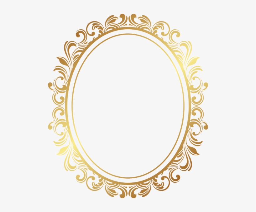 Oval Border Deco Frame Png Clip Art - Oval Border Golden Png PNG Image ...