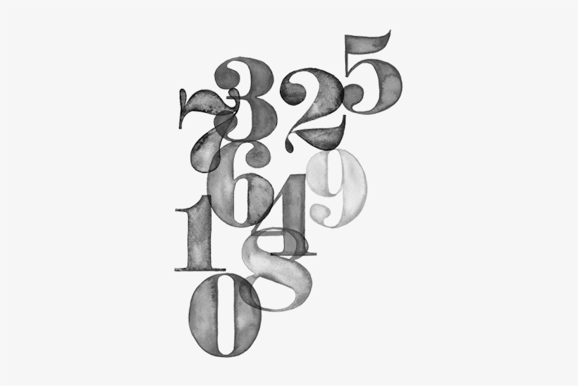 Watercolor Numbers By Giuseppe Salerno - Numbers Typography PNG Image ...