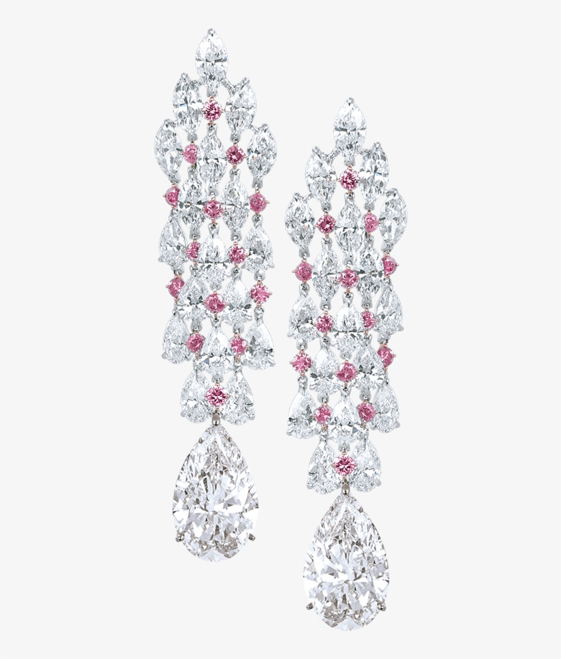 Natural Fancy Pink And White Diamond Earrings - Moussaieff Red Diamond ...