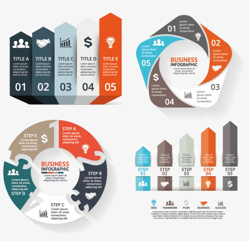 Download Colorful Pie Charts And Other Elements Of Vector Material ...