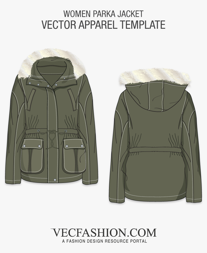 Download Coat Vector Parka Jacket - Red Polo Shirt Template Women ...