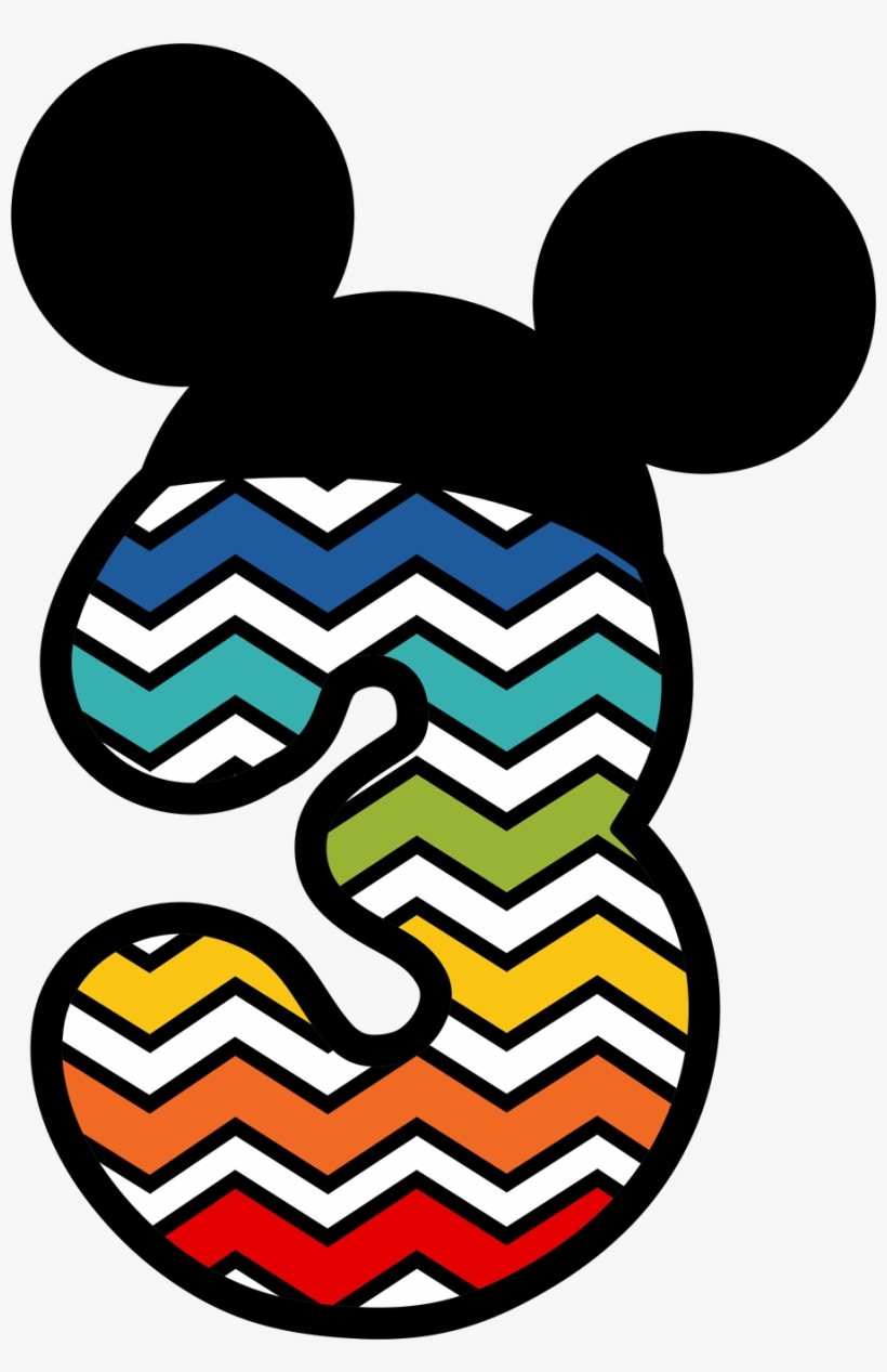 Números Del 1 Al 5 En Rayas Zigzag De Colores Y Con - Mickey Mouse ...