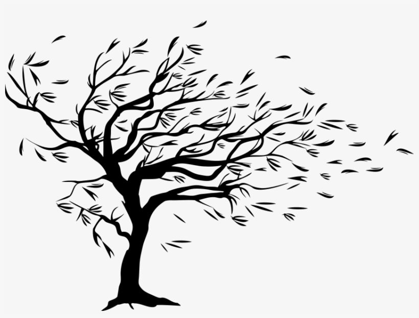 Wandtattoo Baum Im Wind Farbig Stenciling Silhouettes - Baum Im Wind ...