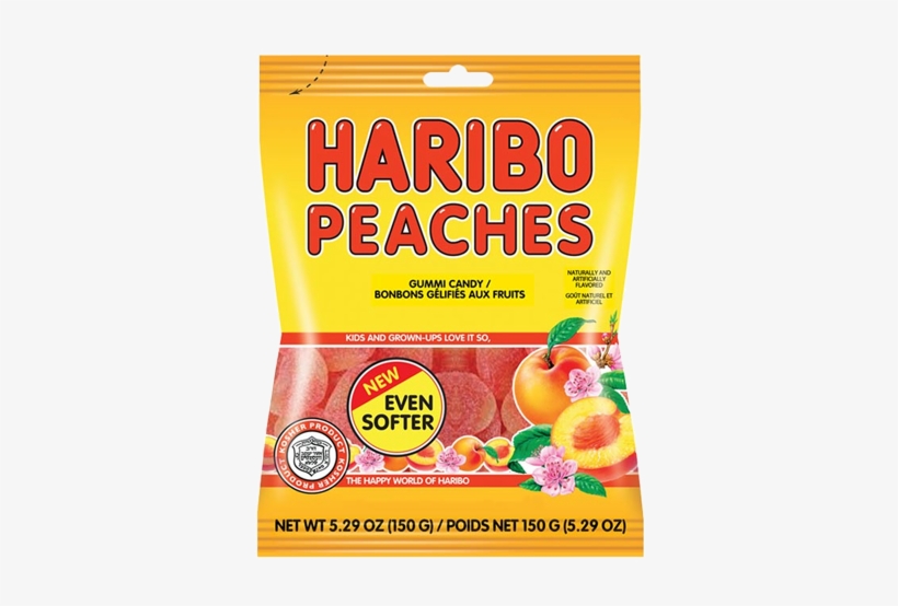 Haribo Kosher Peaches Gummi Candy - Haribo Pfirsiche Peaches 100gms PNG ...