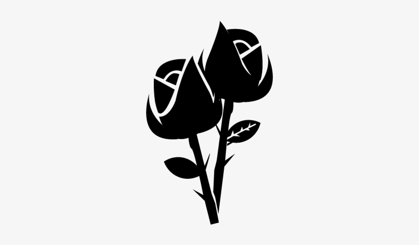 Download Two Roses Vector - Black And White Rose Icon | Transparent PNG ...