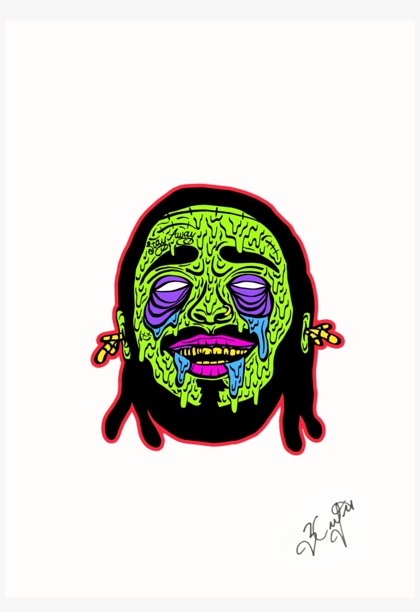 Zombie Post Malone A3 Print - T-shirt PNG Image | Transparent PNG Free ...