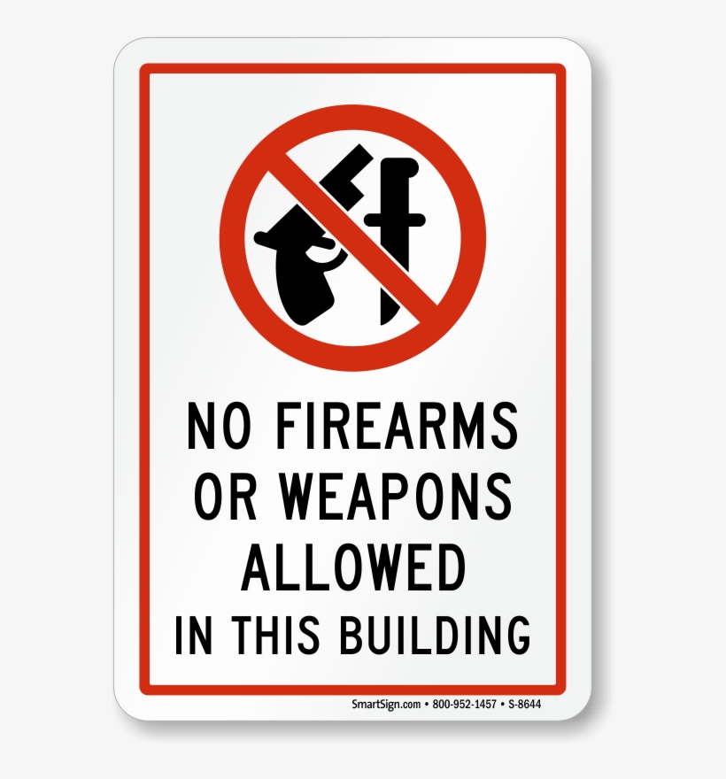 No Firearms Weapons Allowed Sign - My Sign Center No Firearms Or ...