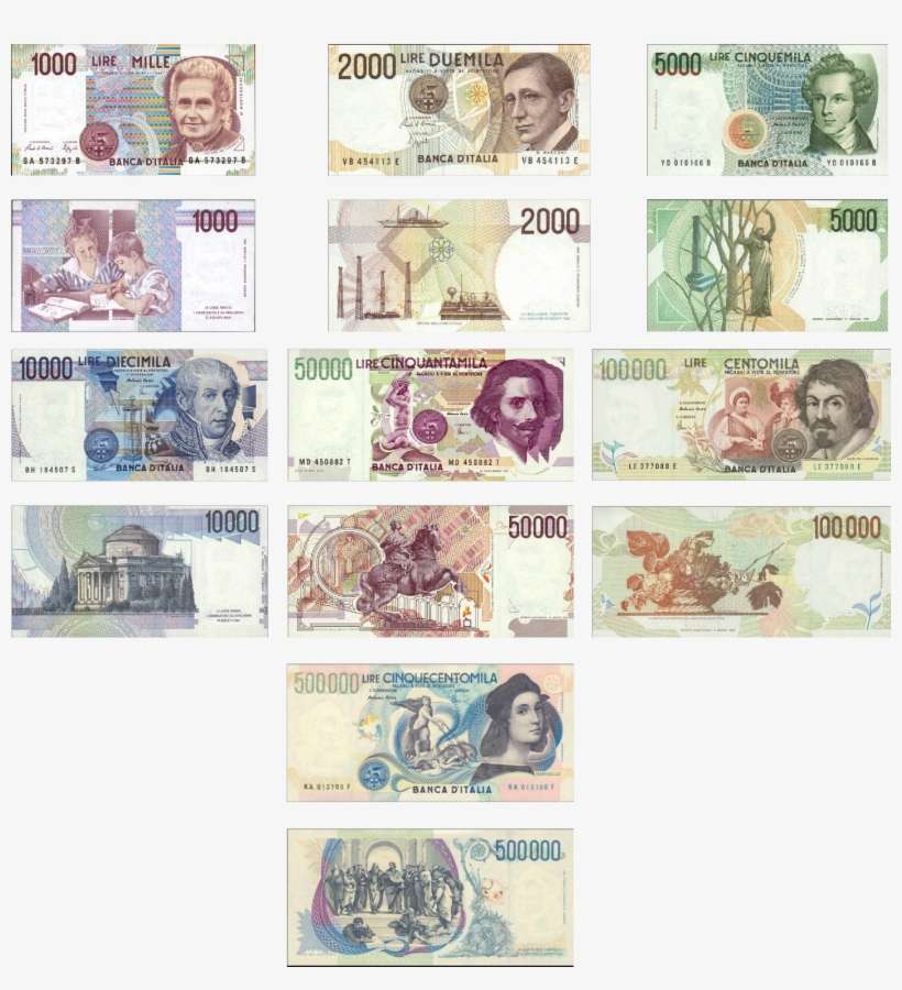 Italian Lira Banknotes - Lira Banknotes PNG Image | Transparent PNG ...