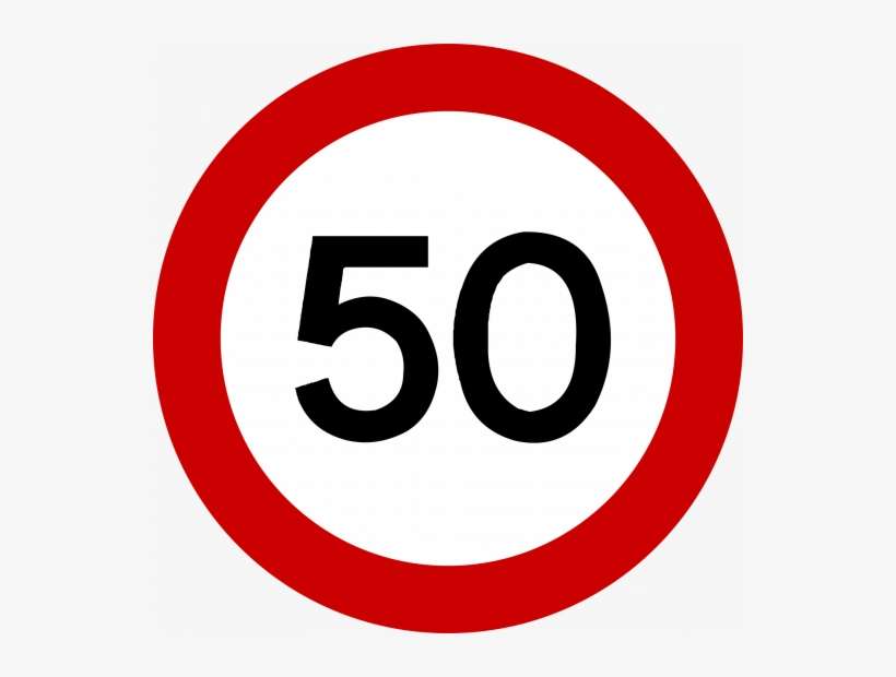 50 Kph Speed Sign Wiki Commons - Limite Di Velocità 20 PNG Image ...