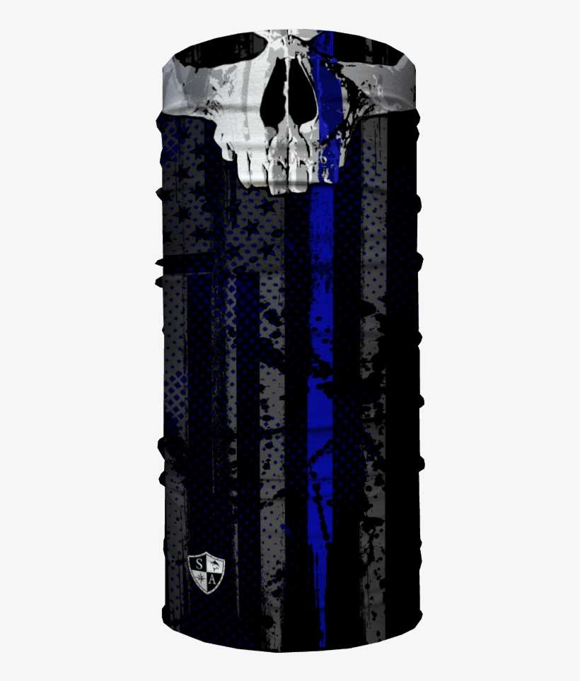 Thin Blue Line Skull - Salt Armour Sa Buff Face Shield Thin Blue Line ...