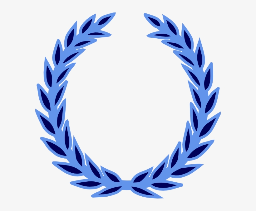 Blue At Clker Com Vector Online Royalty - Vector Blue Laurel Wreath PNG ...