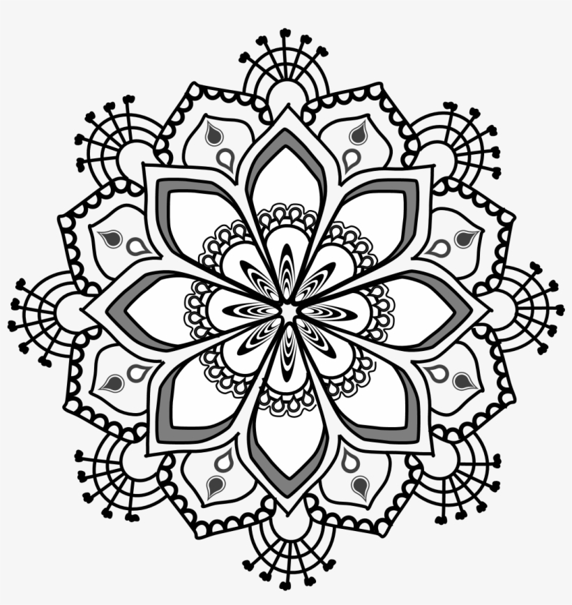 Free Mandalas Clip Art, Mandala Free Clipart - Black And White Mandala ...