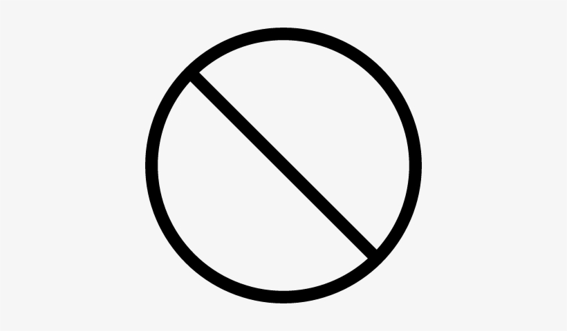 Circular Symbol With Diagonal Line Inside Vector - Not Allowed Sign PNG ...