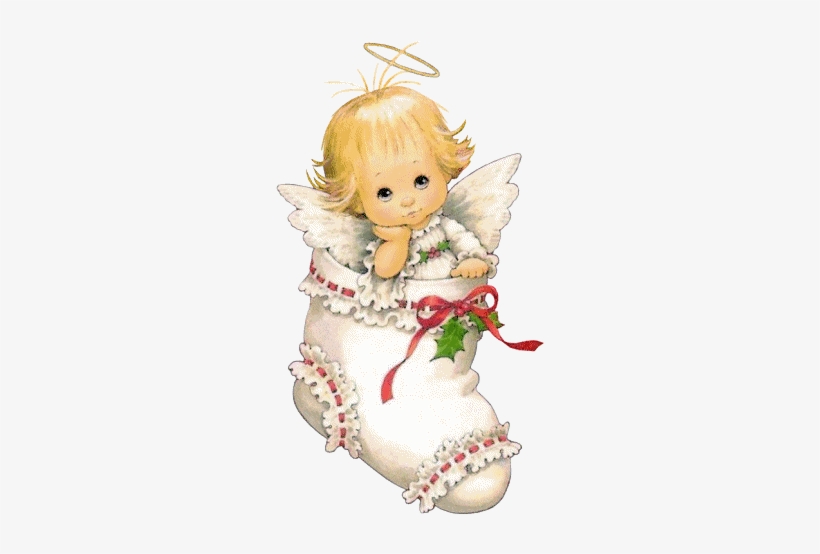 Download Angel In Stocking Ruth Moorehead Christmas Card | Transparent ...