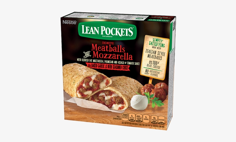Meatballs & - Mozzarella - Lean Pocket Chicken Broccoli PNG Image ...