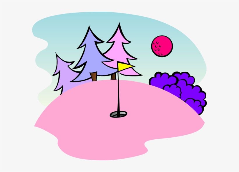 Download Pink Golf Ball Clipart 2 By Paul - Golf Course Image Cartoon ...