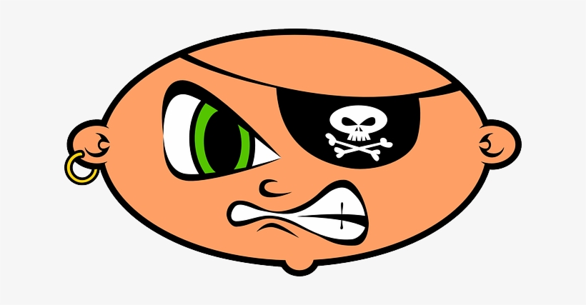 Pirate, Angry, Emoticon, Head, Eye-patch, Eye Patch - Mean Clipart PNG ...