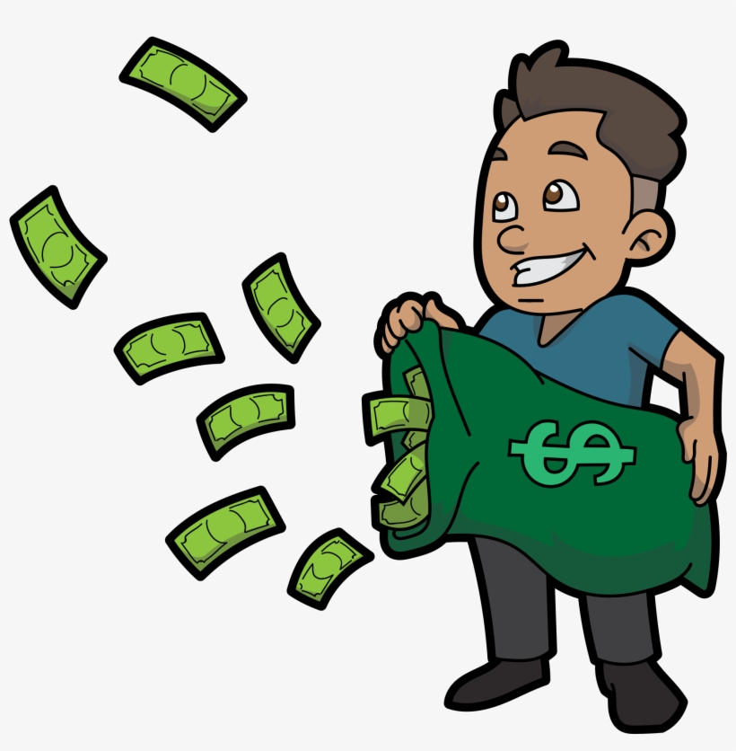 Download File Guy Letting Money - Cartoon Guy With Money | Transparent ...