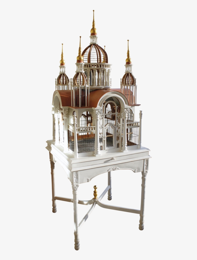 Large Painted And Gilded Bird Cage On Stand PNG Image | Transparent PNG ...
