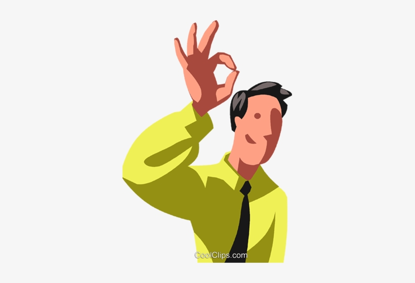 Businessman Giving The Ok Sign Royalty Free Vector - Okay Finger Vector ...