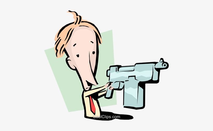 Cartoon Man With Gun Royalty Free Vector Clip Art Illustration ...