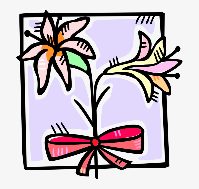 Vector Illustration Of Easter Lily Flower Symbol Of PNG Image ...