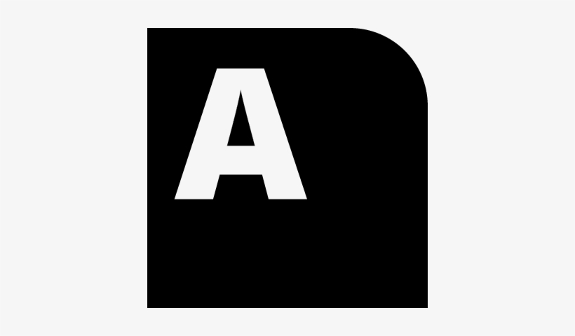 Letter A Square Button Symbol With One Rounded Corner - Square With One ...