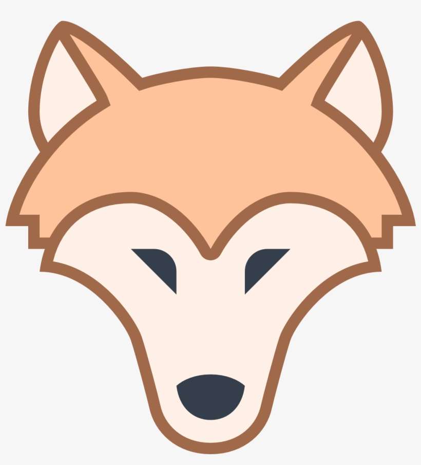 It's An Icon Of A Wolf Head With Its Nose Pointed Towards - Flat Wolf ...