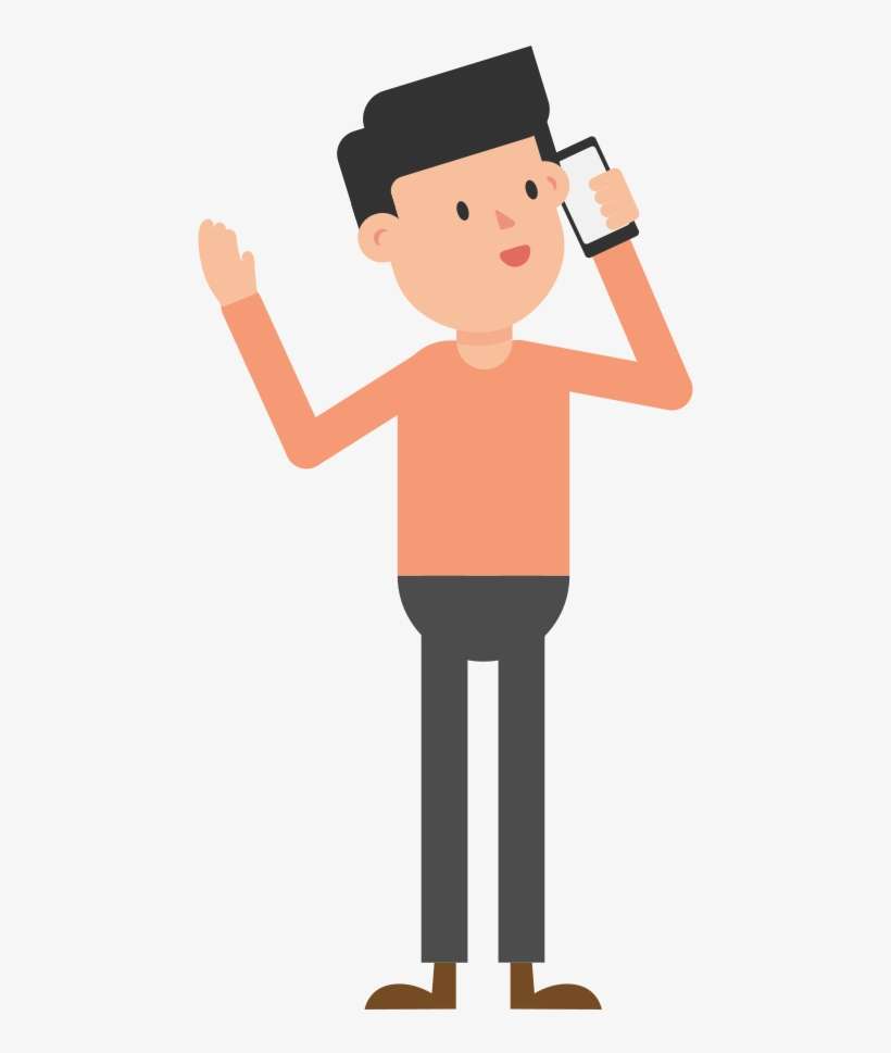 Open - Man With Phone Vector Png PNG Image | Transparent PNG Free ...