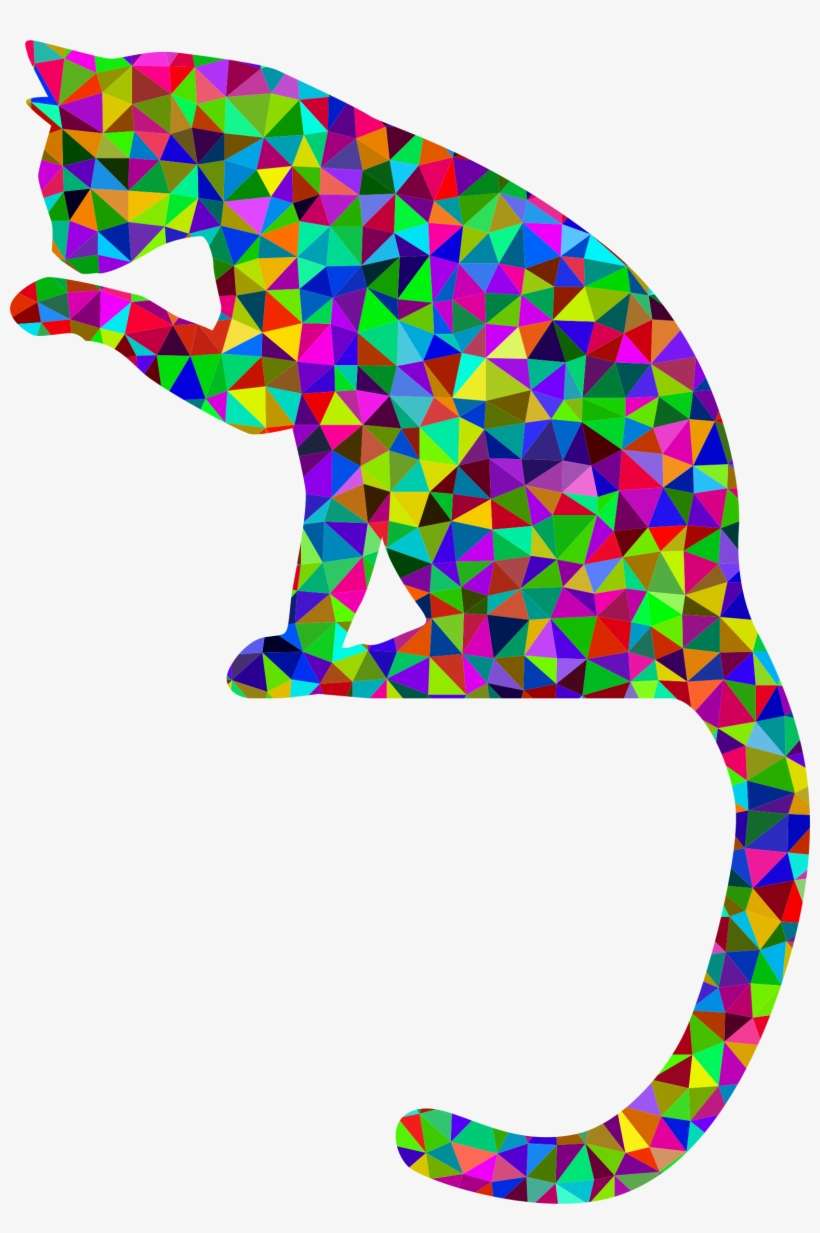 Download Prismatic Low Poly Cat - Rainbow Cat Clip Art | Transparent ...