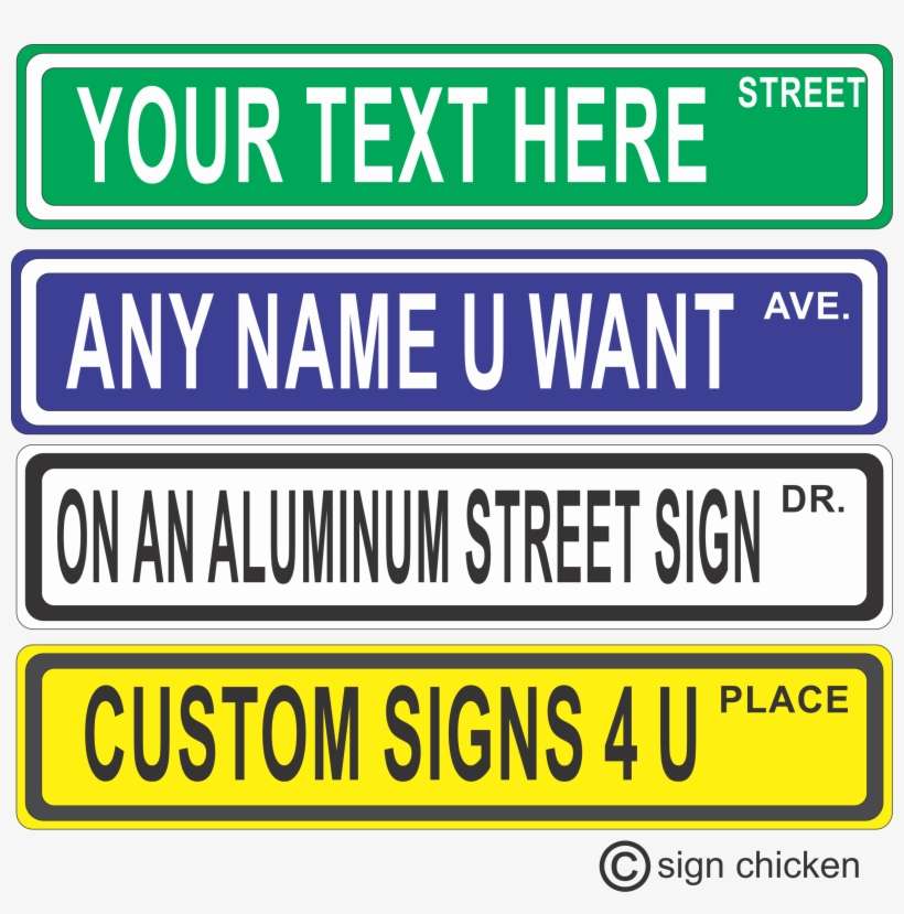 Personalized Street Signs PNG Image | Transparent PNG Free Download on ...
