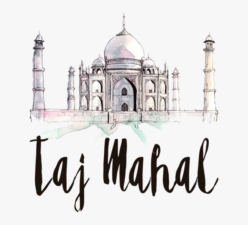 Pyramids Of Giza Watercolor - Taj Mahal Sticker PNG Image | Transparent ...