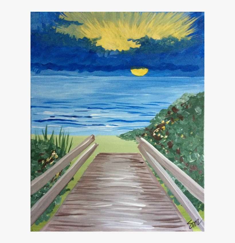 “sunset Dock” - Painting PNG Image | Transparent PNG Free Download on ...