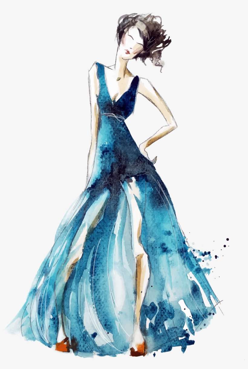 Fashion Illustration Freehand Line - Quotes For Brave Woman PNG Image ...