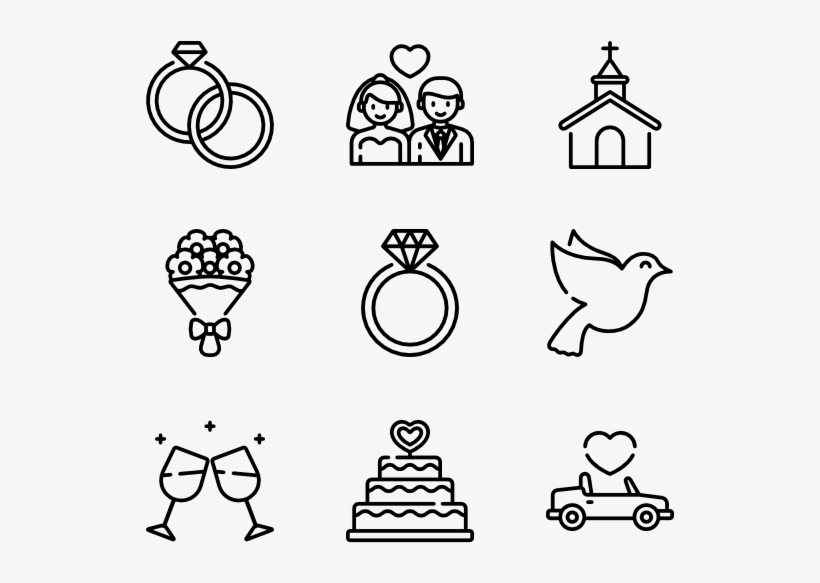 36 Couple Wedding Love Icon Packs - Wedding Icon Transparent Background ...