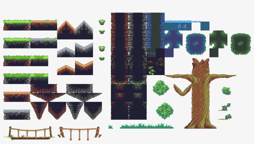 Jungle Terrain - Platformer Tileset Png PNG Image | Transparent PNG ...