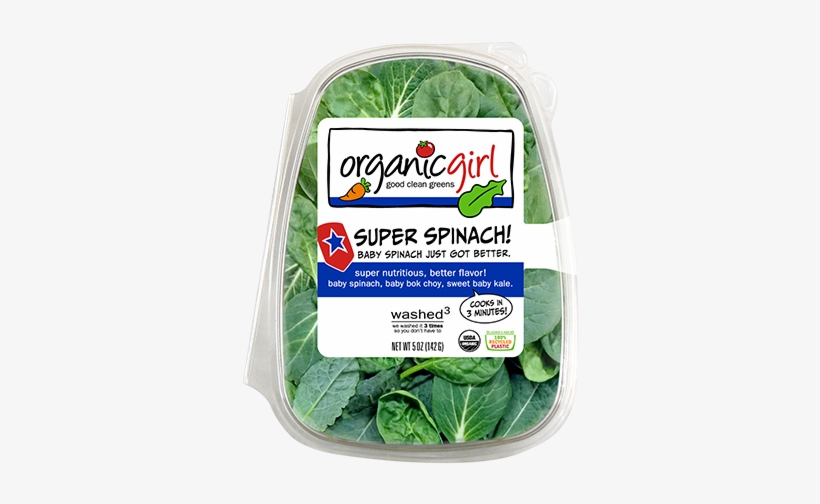 Download Organic Girl Super Spinach, 5 Oz | Transparent PNG Download ...