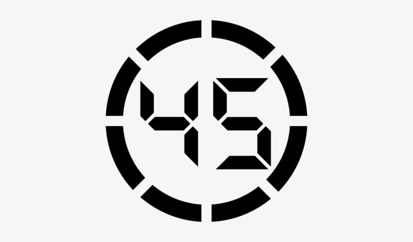 Digital Number 45 Vector - Digital Bold Font PNG Image | Transparent ...