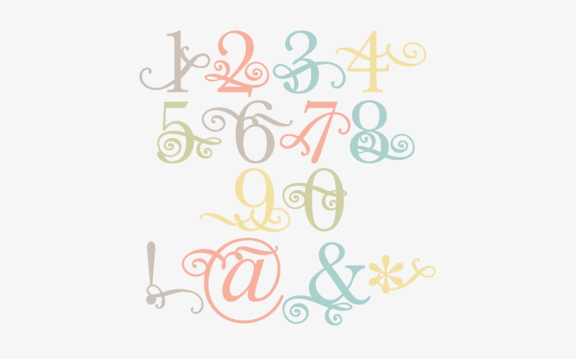 Download Flourish Number Set Svg Scrapbook Cut File Cute Clipart - Eks ...