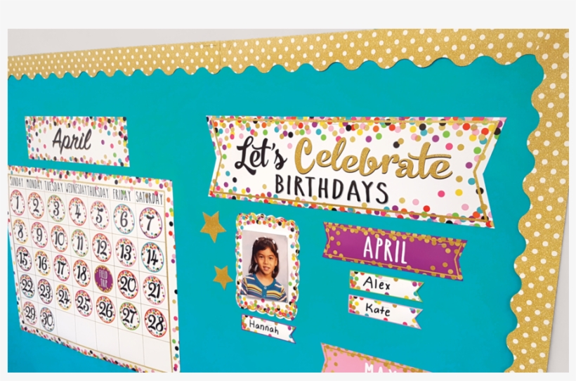 Confetti Calendar Bulletin Board Display - Bulletin Board PNG Image ...