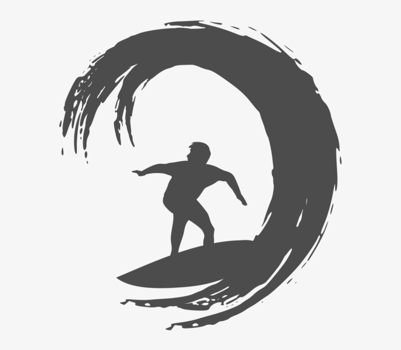 Download Surfer Image Logo Black And White - Surfing Clipart Black And ...