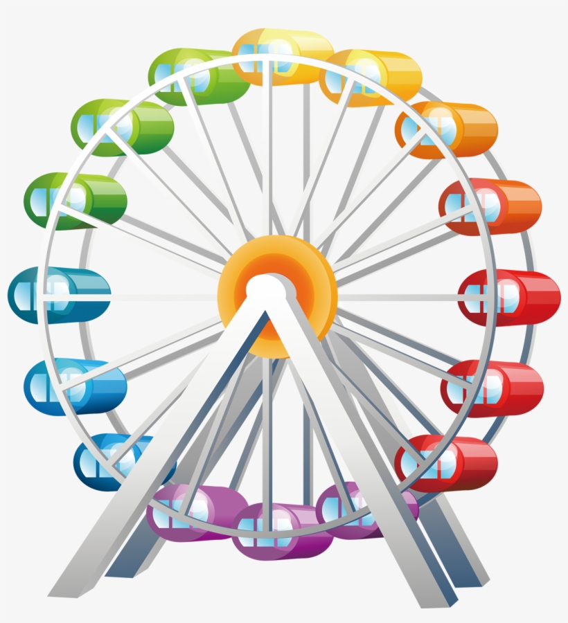 Download Hand Painted Cartoon Ferris Wheel Decoration Vector - Cartoon ...