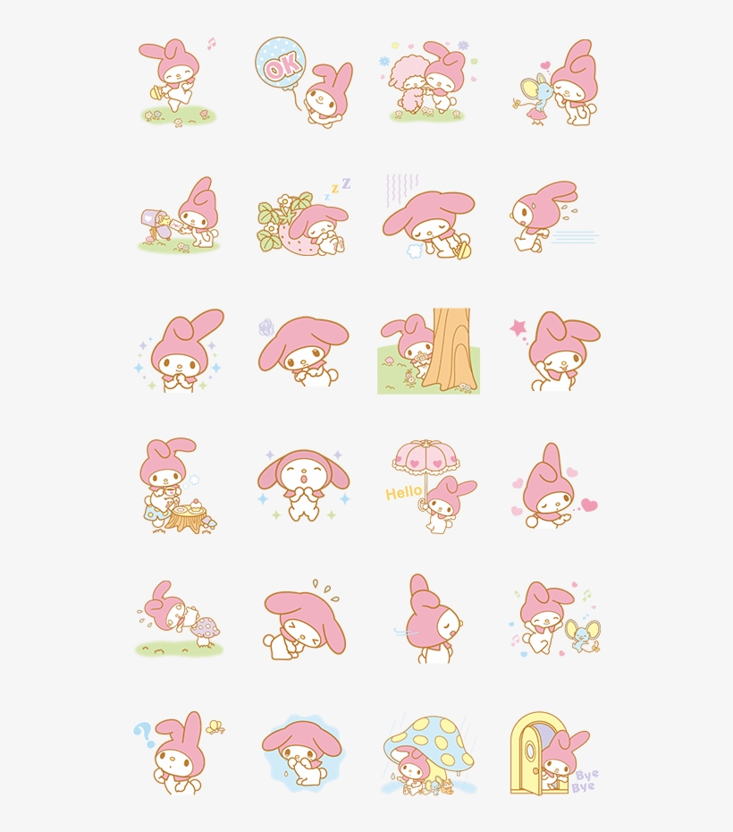 My Melody Stickers PNG Image | Transparent PNG Free Download on SeekPNG
