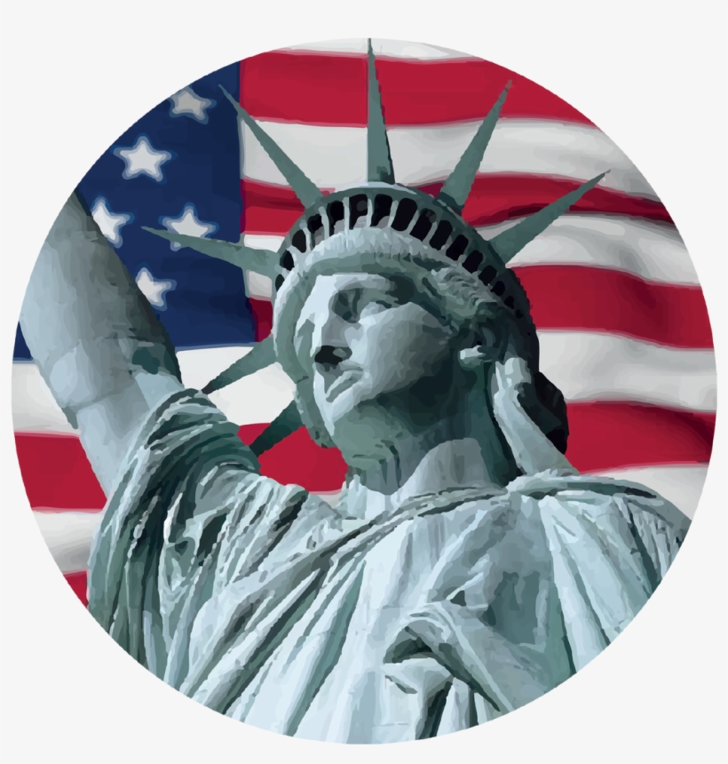 Usa Flag Knob Sticker - Statue Of Liberty PNG Image | Transparent PNG ...